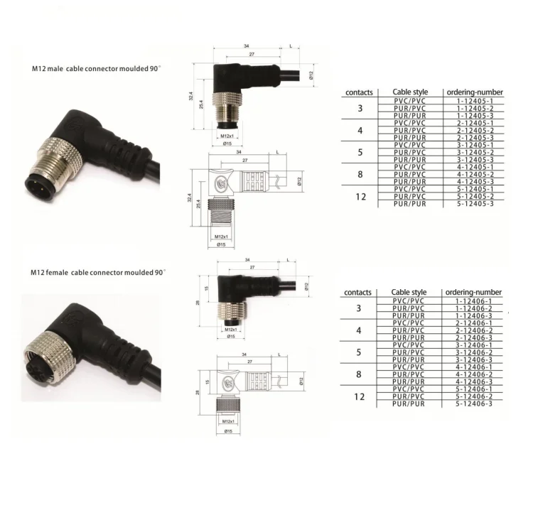 Waterproof M12 X Code 8pin Connector Cable Ip67 M12 Male To Female X ...