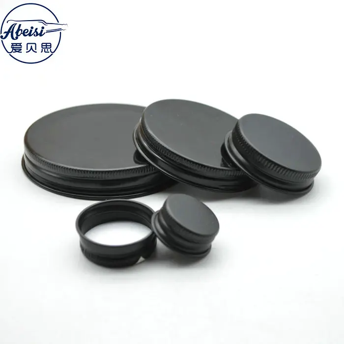 Matte Black Metal Aluminium Lids - Durable & Spill-proof