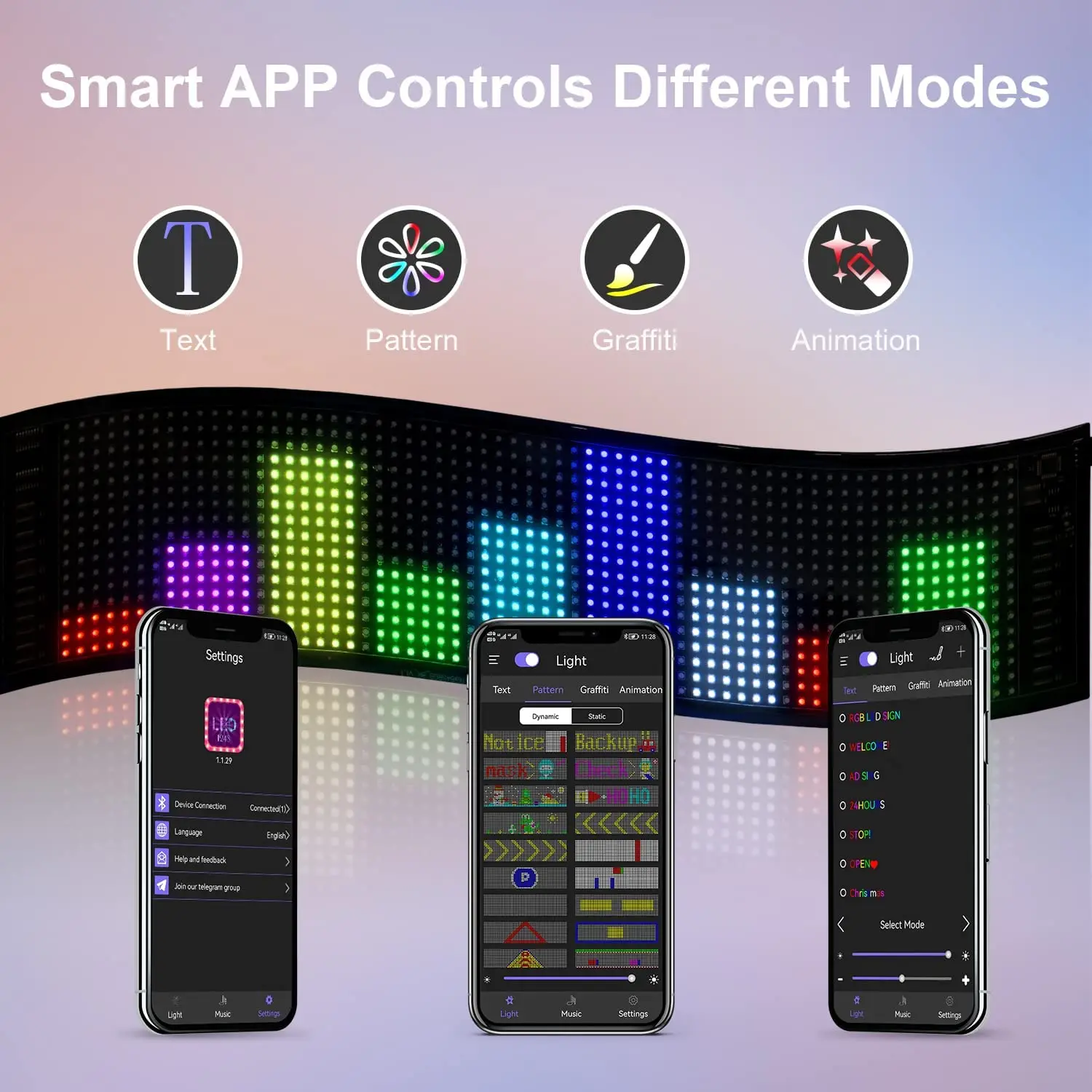 Scrolling Advertising Led Sign Usb 5v Led Car Sign Programmable Sign ...