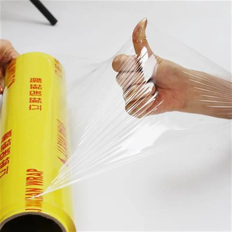 Super Cling Film Supermarket Use 8 Micron Casting Food Grade Pvc Cling ...
