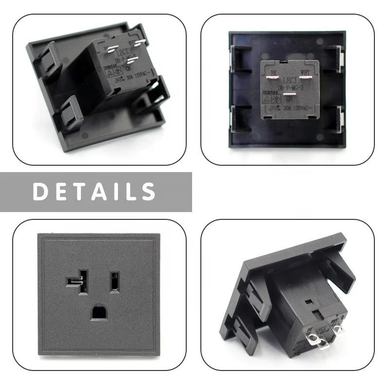 20A 250V IEC Nema 6-20R AC Power Extension Socket USA Standard Wall ...