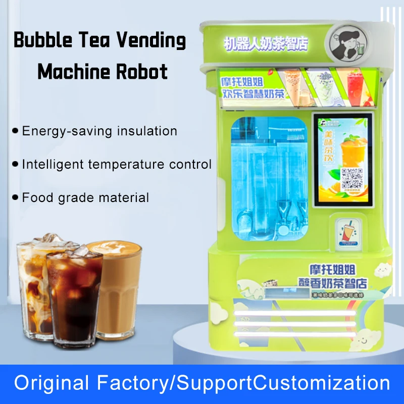Fully Automatic Unmanned Milk Tea Machine,Intelligent Touch Screen Ordering,24h Unmanned Vending ...