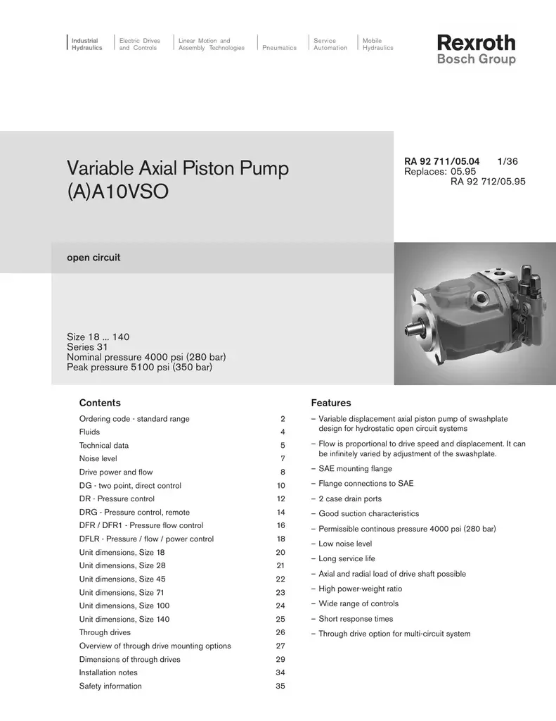 Zhenyuan A10VO71 Variable Piston Pump - Reliable Hydraulic Power