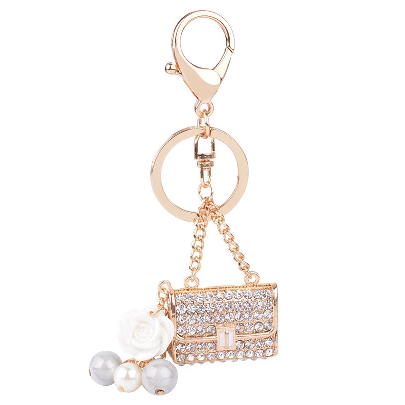 Pearl Full Crystal Handbag Design Women Bag Charm Pendant Fashion Key ...