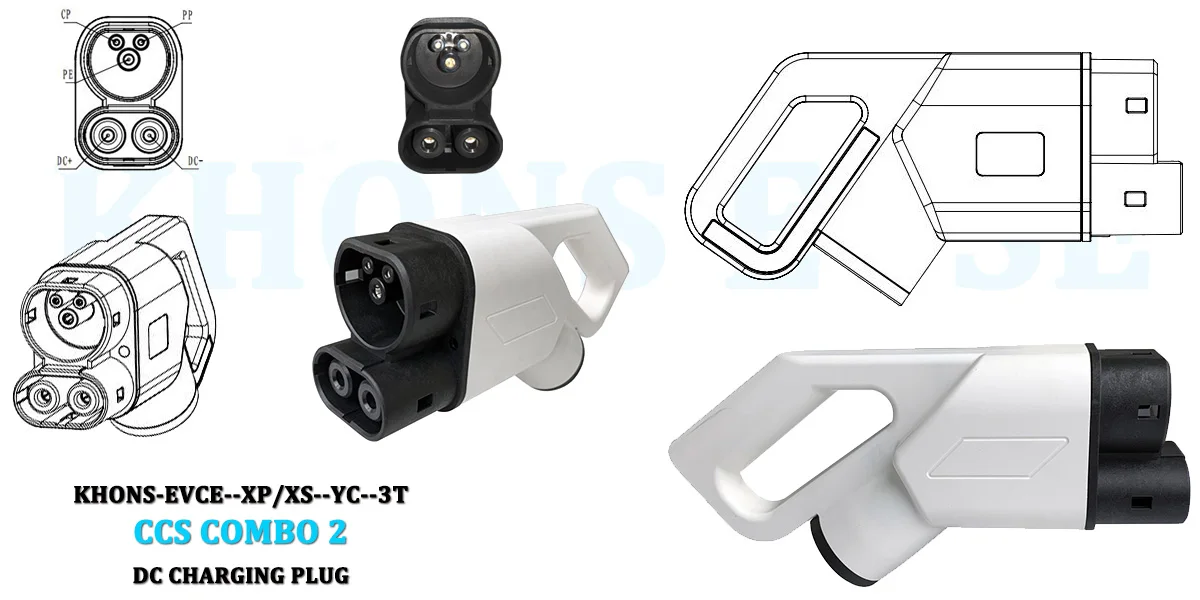 Fast Ev Charger Ccs2 Plug 200a 1000v Ccs Combo 2 Connector With Cable ...