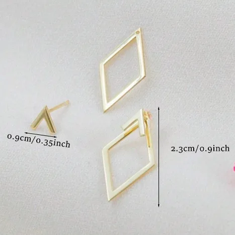 Versatile Metal Geometric Diamond Shaped Arrow Earrings