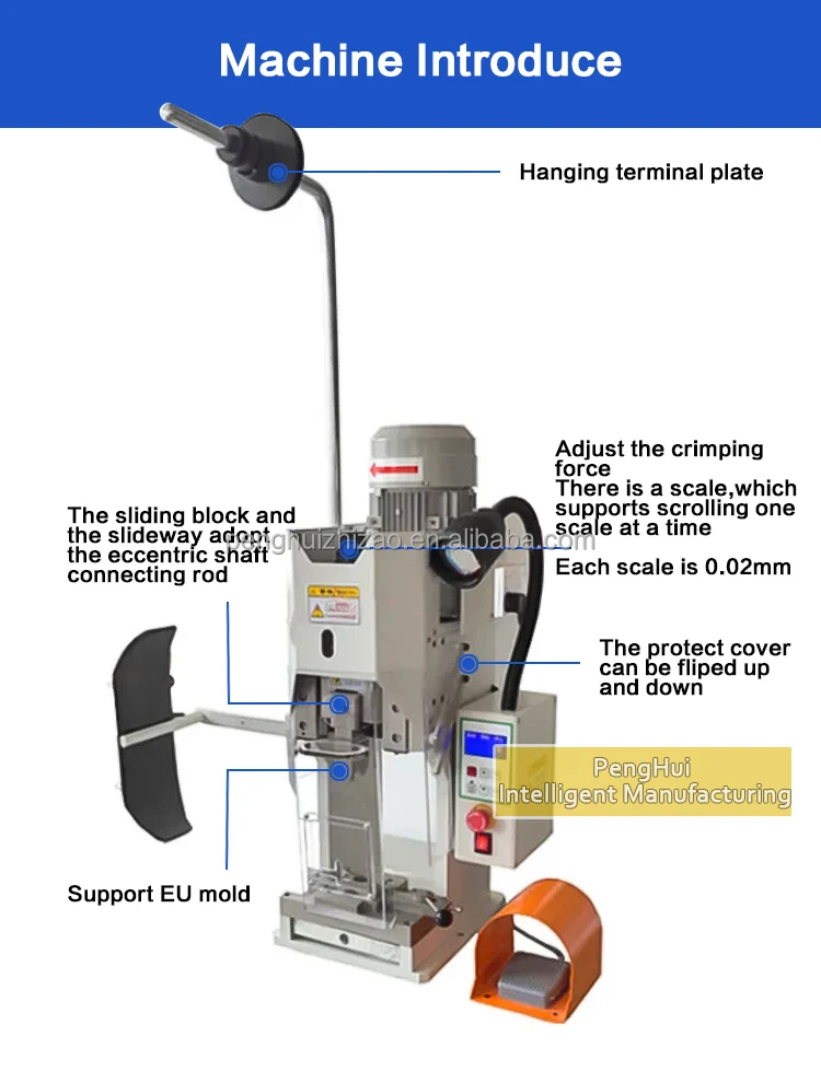2ton Electric Wire Crimping Machine Jst Semi Automatic Terminal Crimping Machine With Euro ...