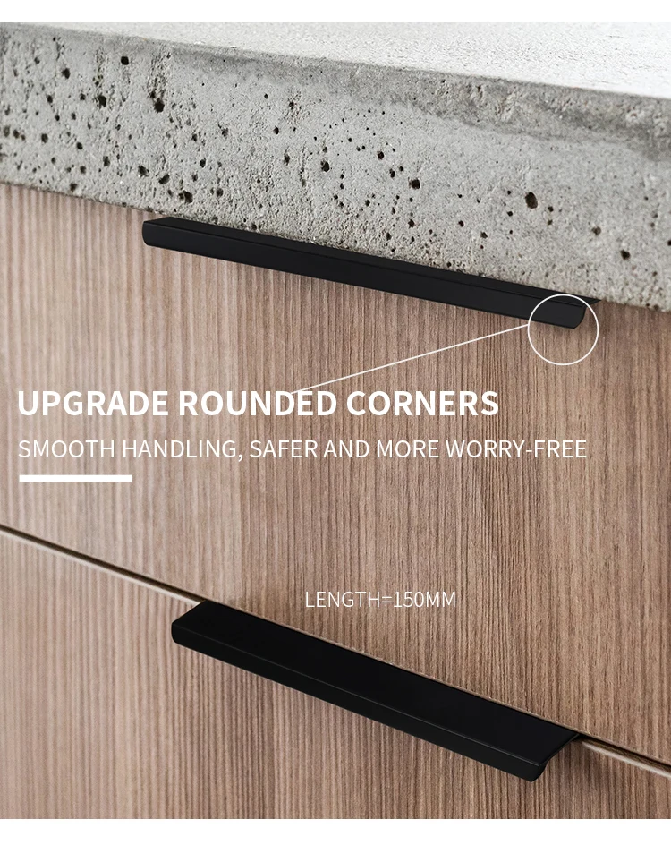 YONFIA 3699S Aluminium Cabinet Handle - Modern Concealed Drawer Pulls ...