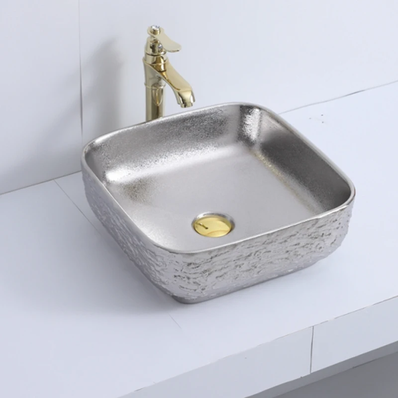 Modern Gold Ceramic Basin Sink Color Wash Golden Bathroom Design ...