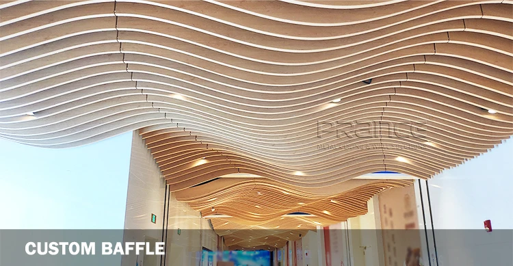 Metal Wavy Square Tube Baffle Ceiling Design by PRANCE
