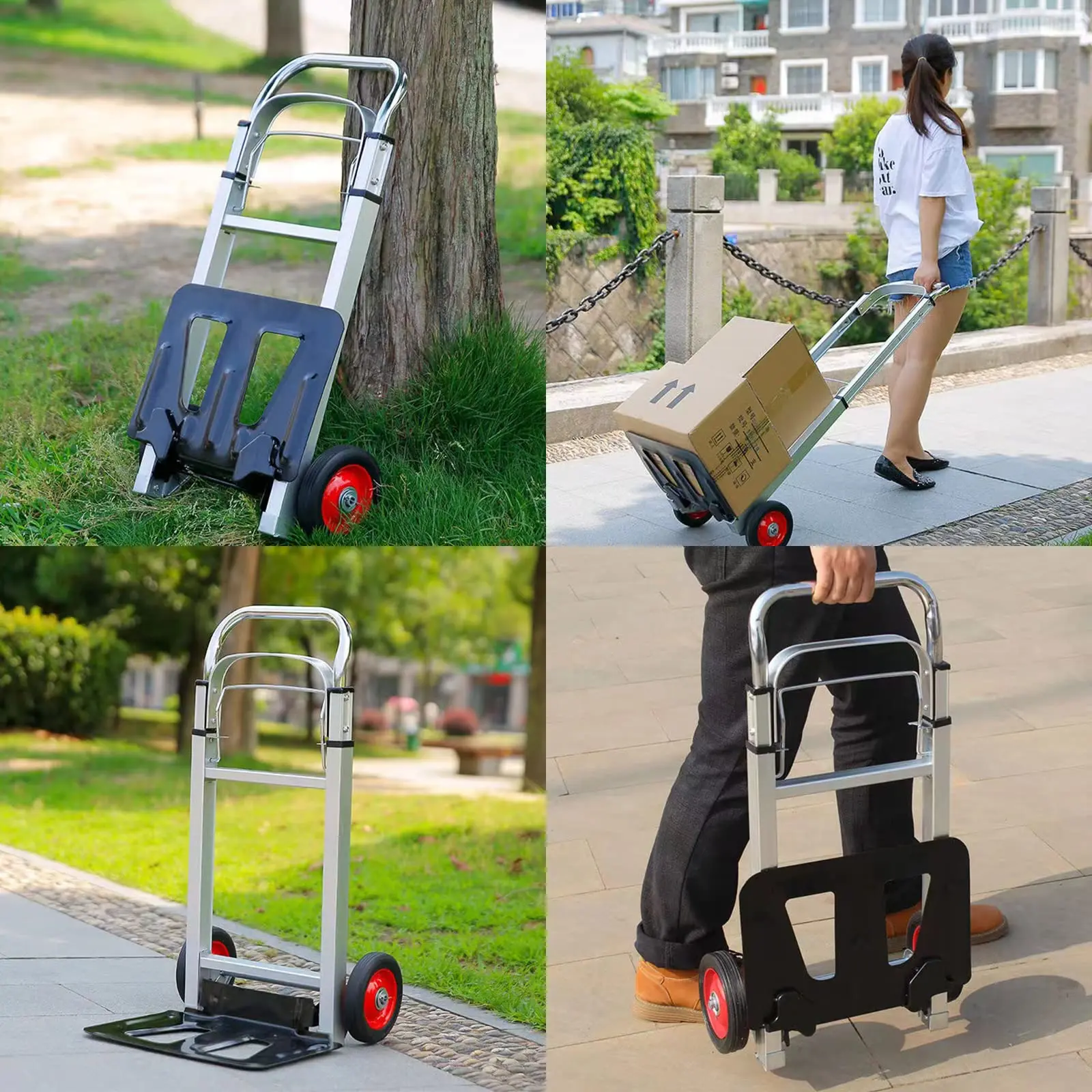 Hand Truck Dolly Aluminum Foldable Hand Cart with Telescoping Handle ...