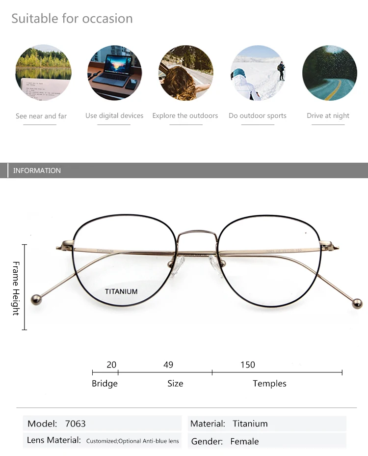Custom Made Prescription Eyeglass Executive Optical Glasses With ...