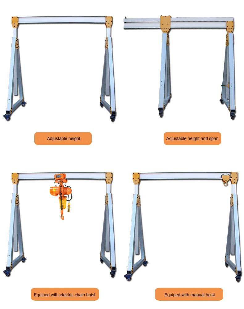 Small Mini Mobile Portable Aluminium Lift Gantry Crane