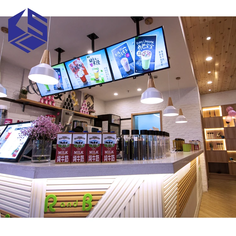 Hot Sale Milk Tea Store Design Wooden Milk Tea Shop Display Counter ...