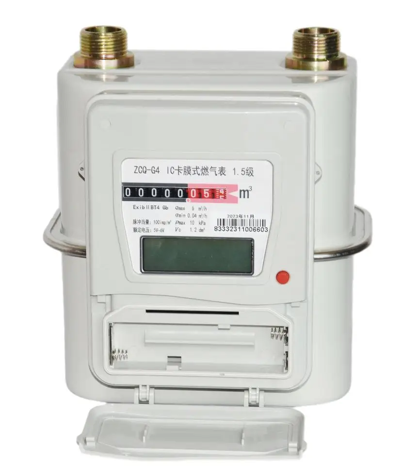 Prepaid IC Card Gas Meter Models G4 and G1.6 Steel Shell Mechanical ...