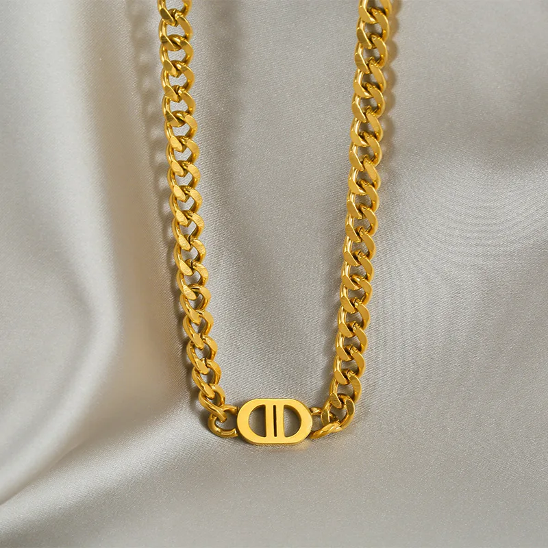 Hip Hop Custom Cuban Chain 18k Gold Plated Locket Necklace Dainty ...