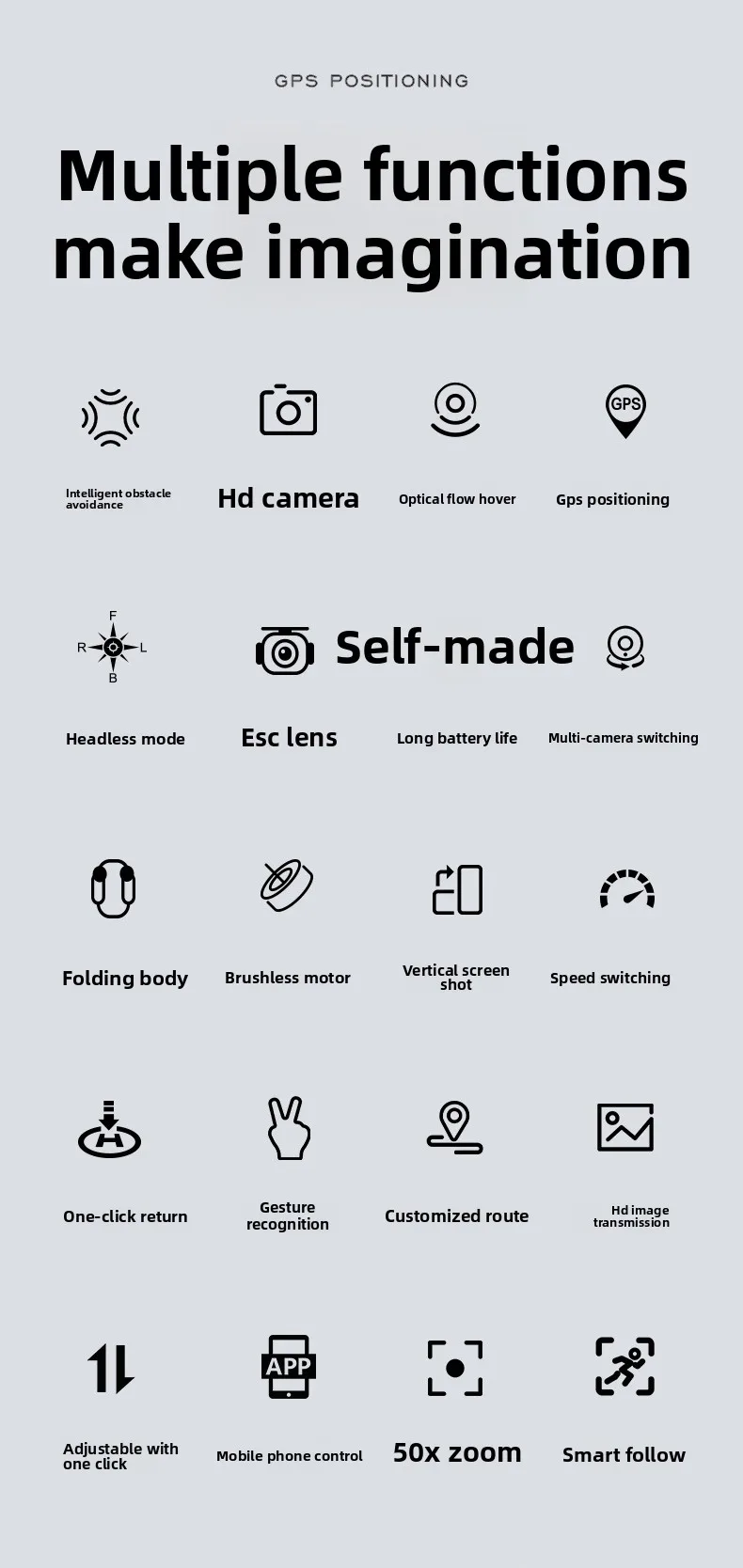 L600-1 Pro Max Brushless Motor Gps 5g Wifi Rc Fpv Quadcopter Laser ...