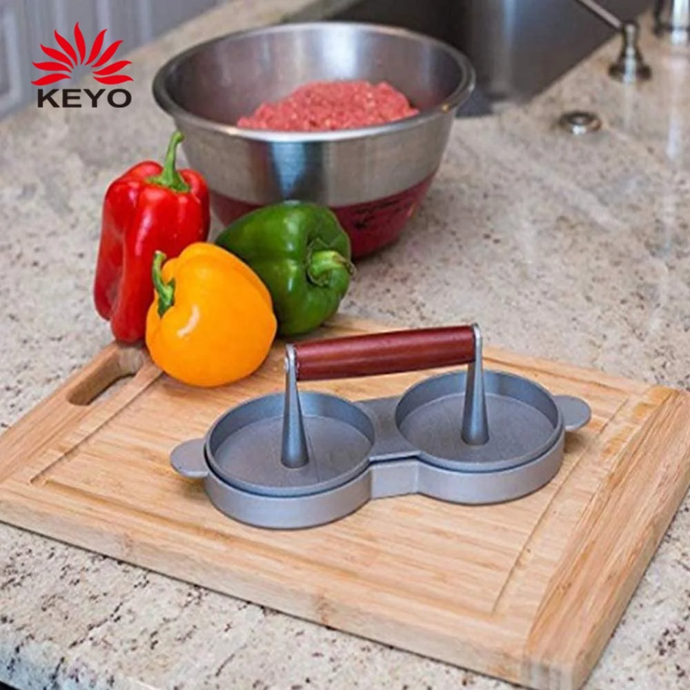 Custom 3.6 Inch Double Aluminum Burger Meat Press For Kitchen Cooking ...