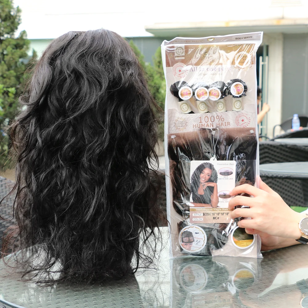 Guarantee Hair Packet Hair Body Wave 100% Human Hair 4 Bundles And One ...