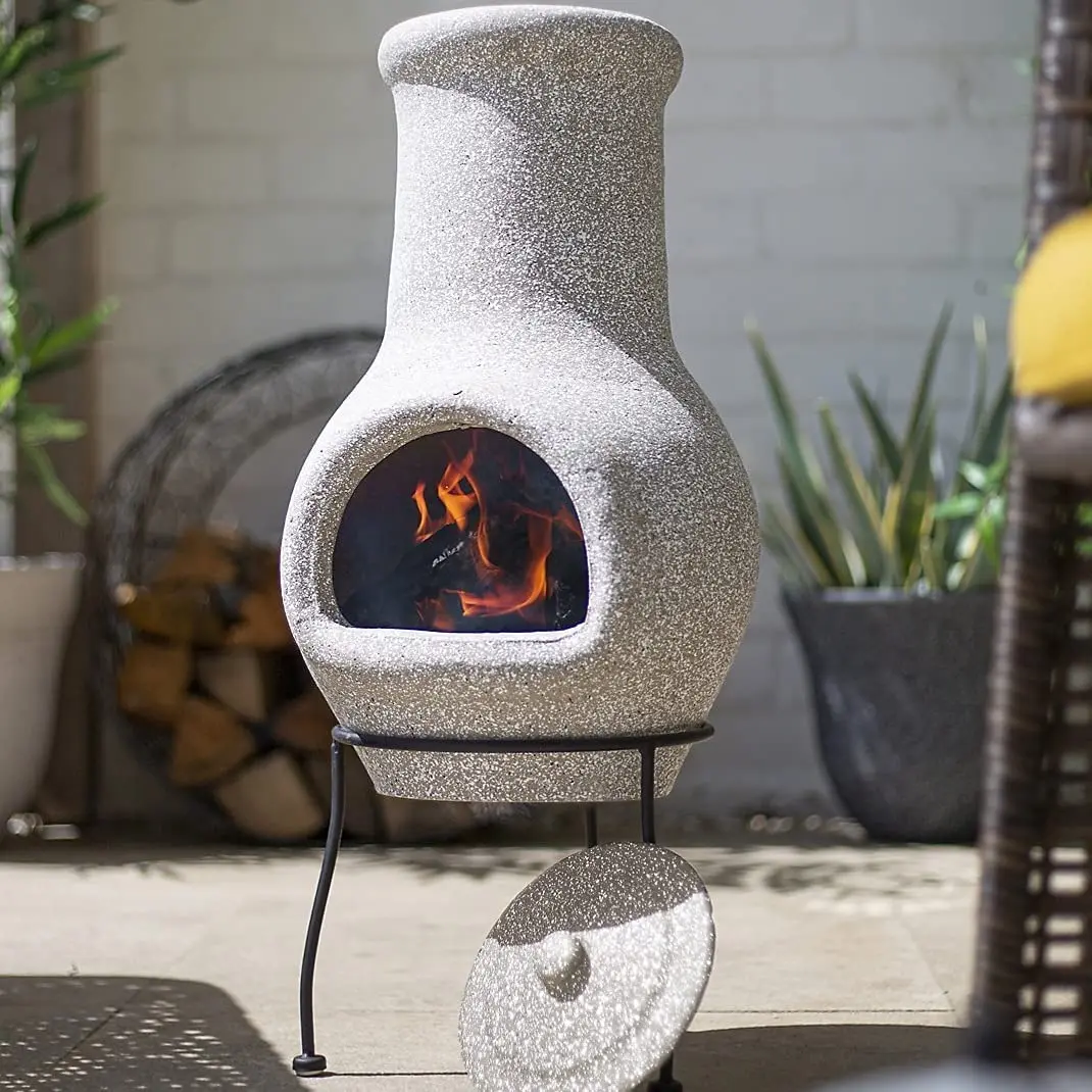 Authentic Mexican Design Terracotta Clay Chiminea