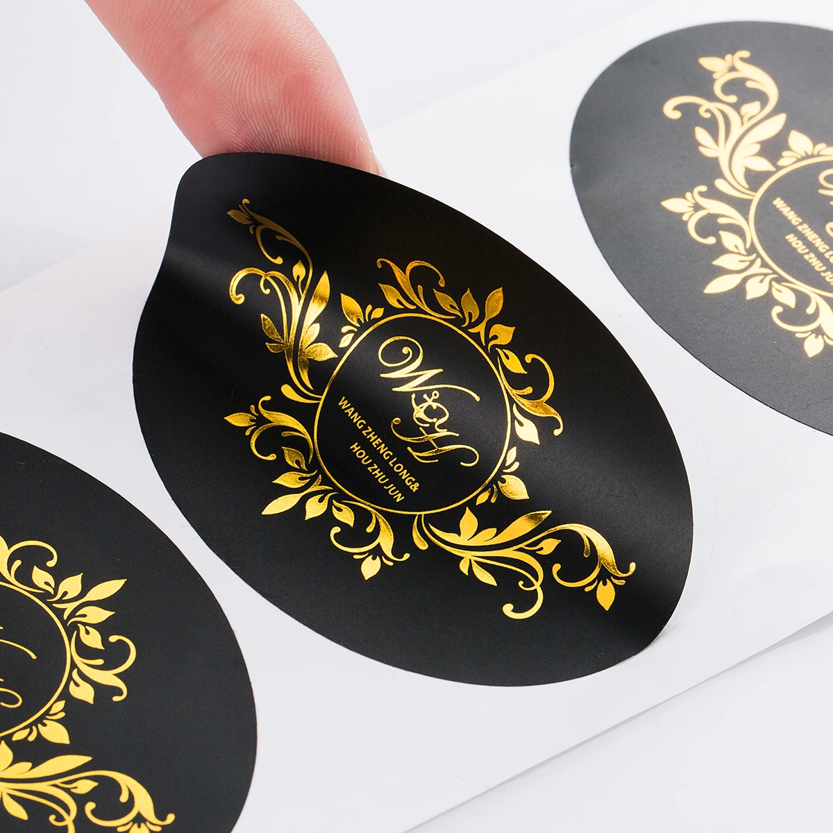 Custom Printed Round Brand Name Logo Stickers Glossy Vinyl Waterproof ...