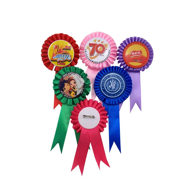 58mm Satin Ribbon Rosettes Button Badge Diy Making Rosette Badge ...