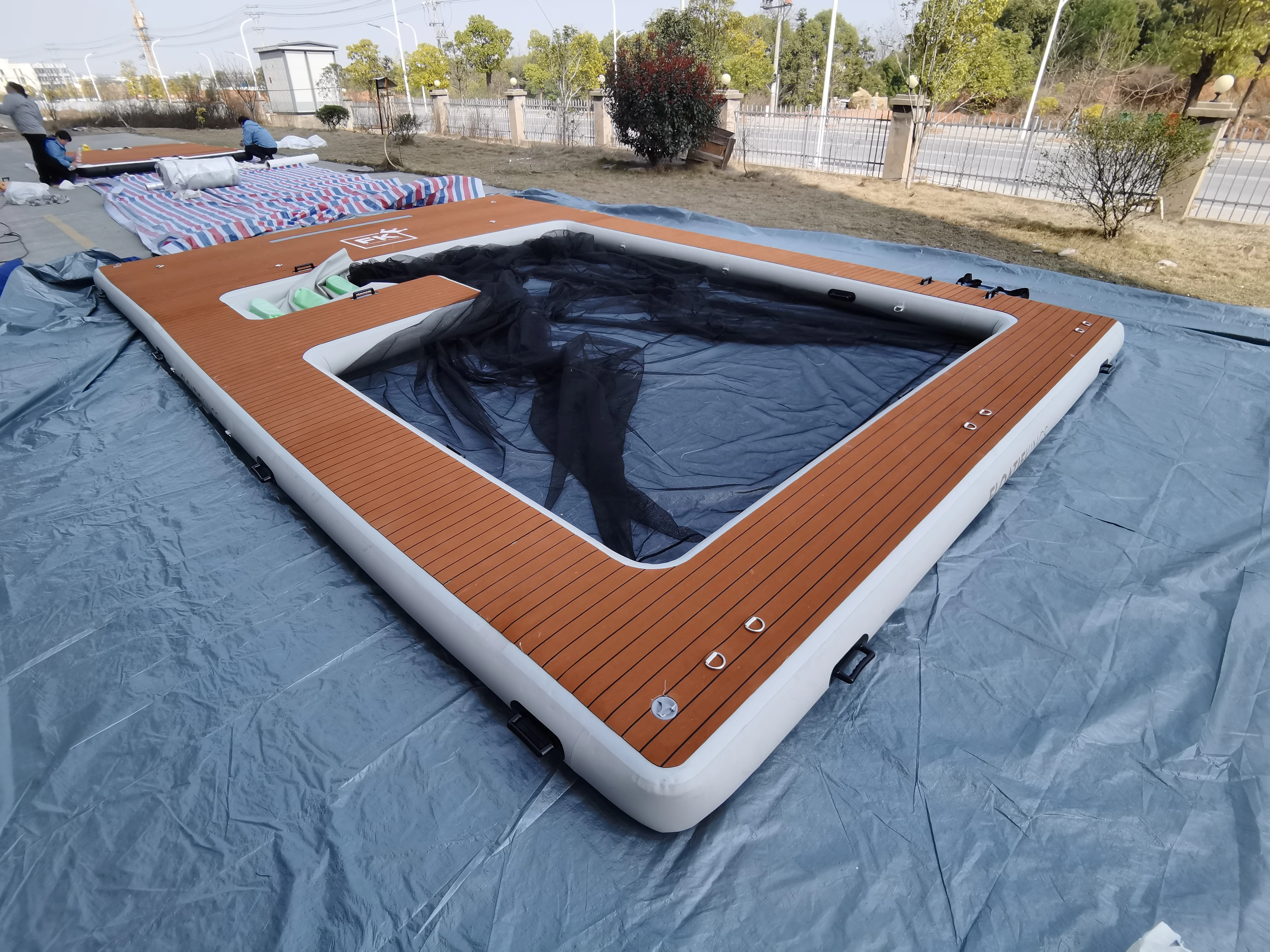 Inflatable Floating Dock Swimming Platform Raft Large Floating air ...