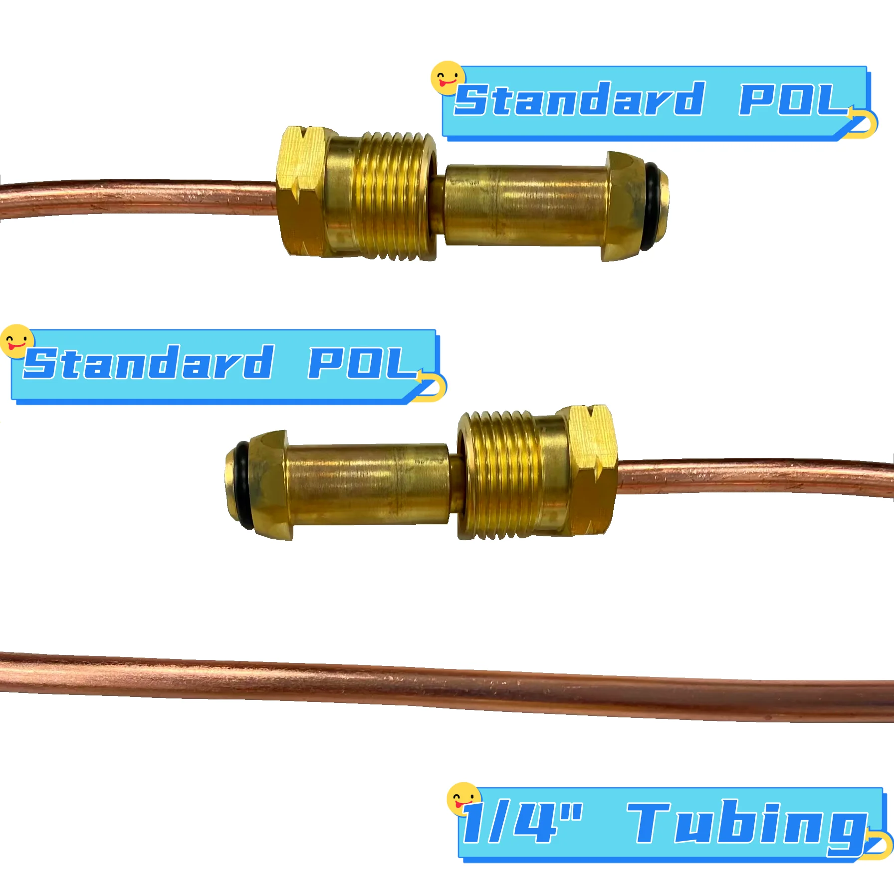 RV Changeover Regulator Copper Pigtail Line POL X 1/4" NPT