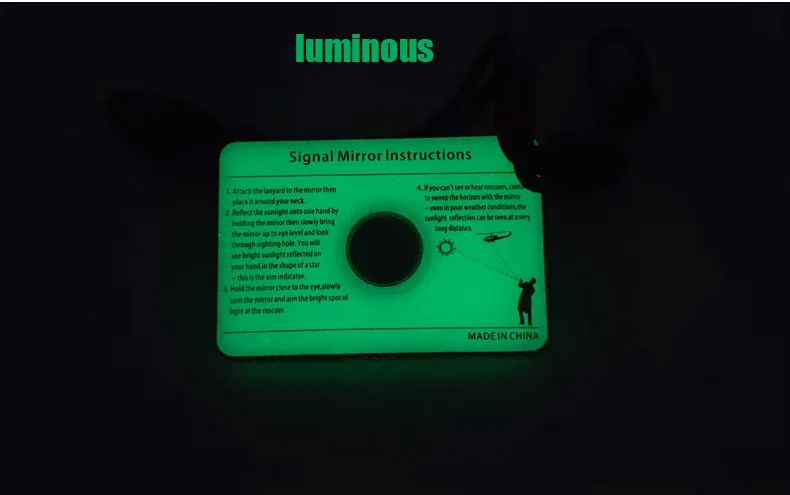 SOS Emergency Rescue Survival Reflective Mirror with Whistle