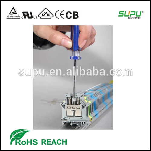 SUPU UK2.5 DIN Rail Mounted Screw Terminal Block for Control Box