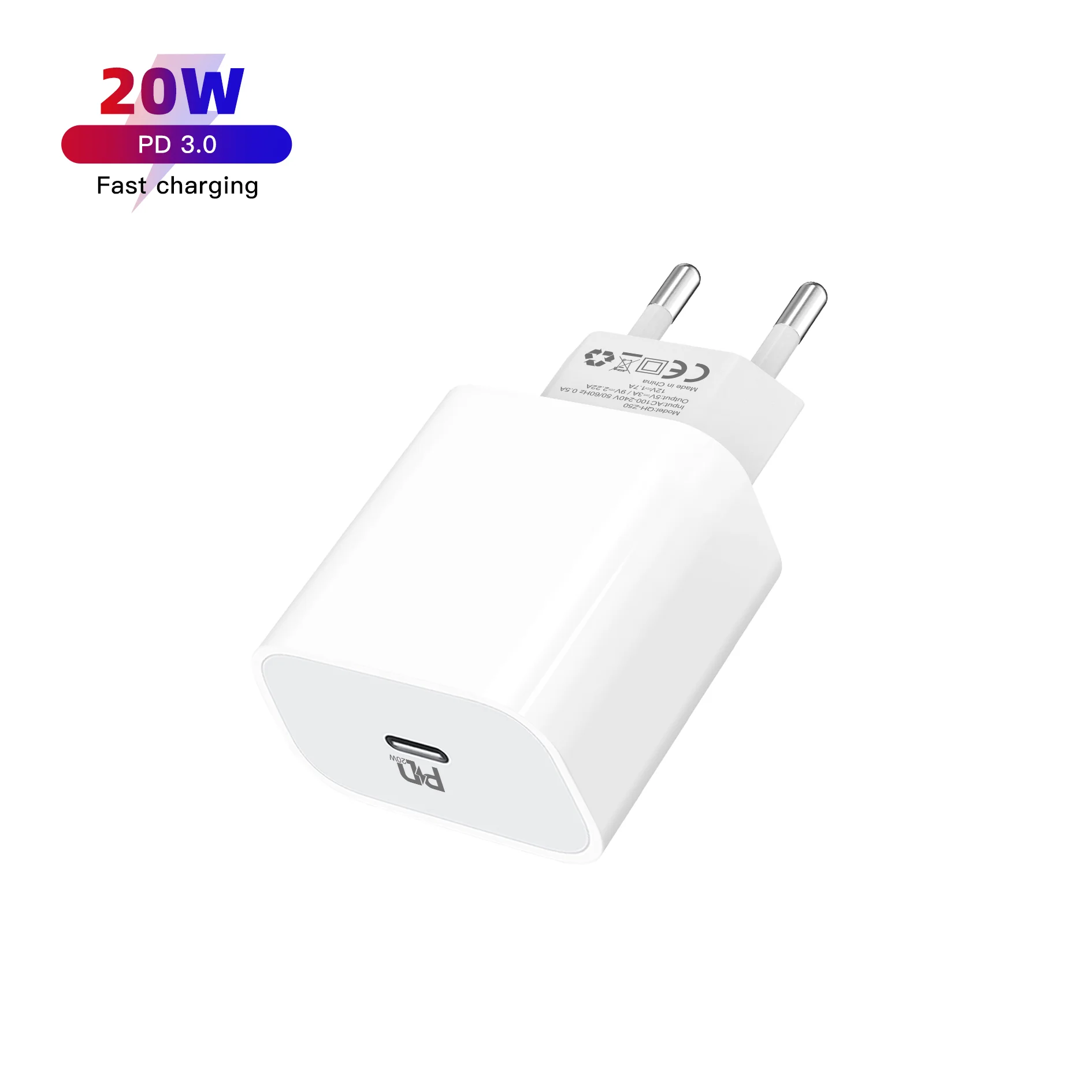 2024 20w Fast Charging Ce Pd Wall Plug 20w Charger Cube Usb C Power ...