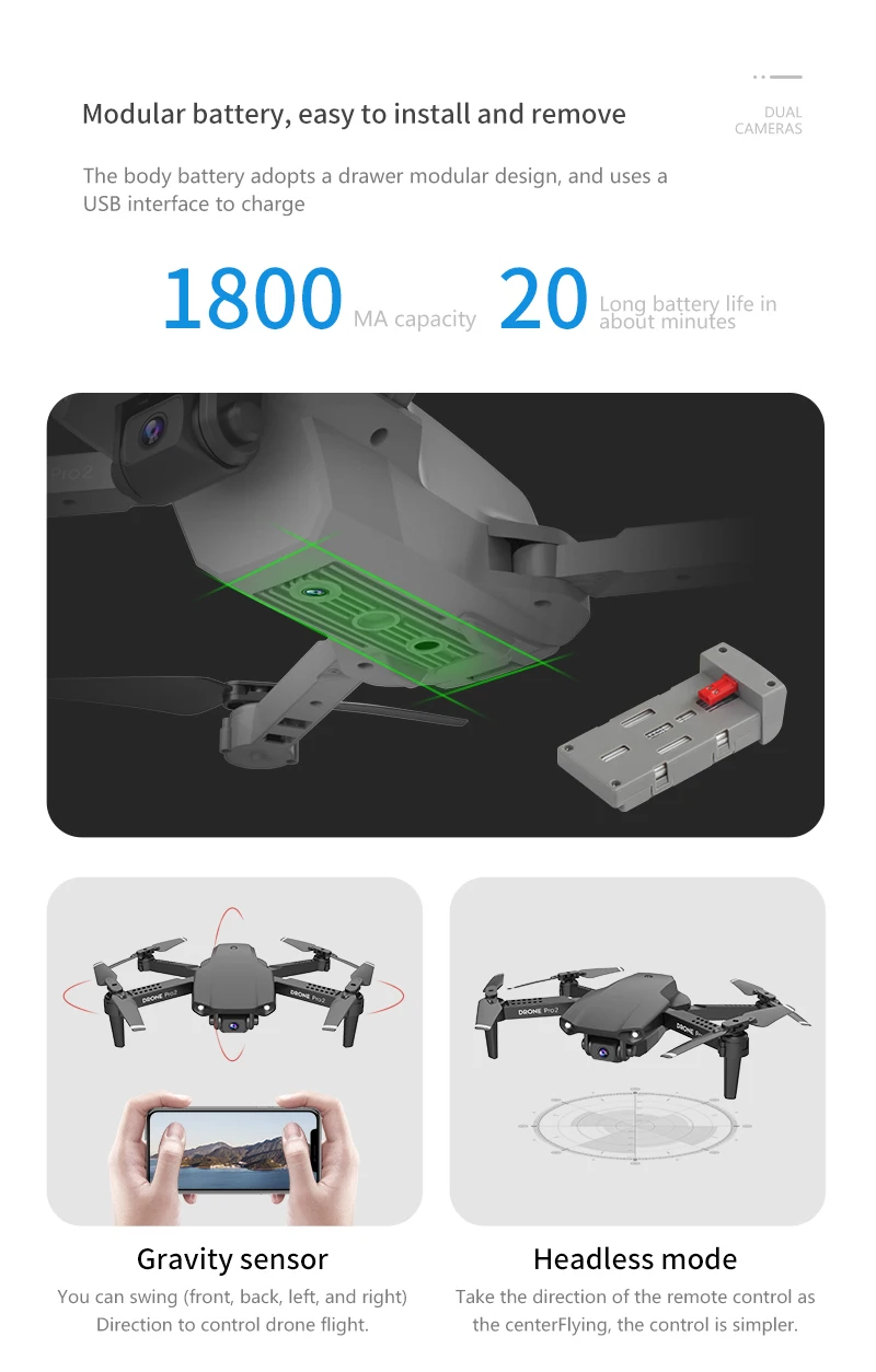 HOSHI E99 PRO 2 Beginner Camera Drone with 4K FPV & Foldable Design, OEM
