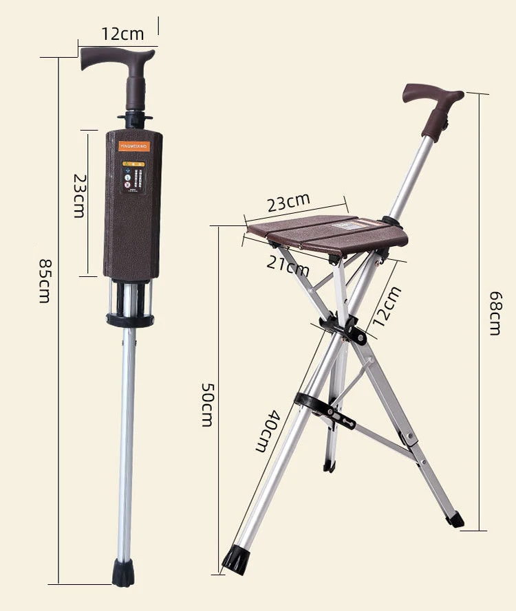 Outdoor Camping Walking Stick with Seat - Adjustable & Durable