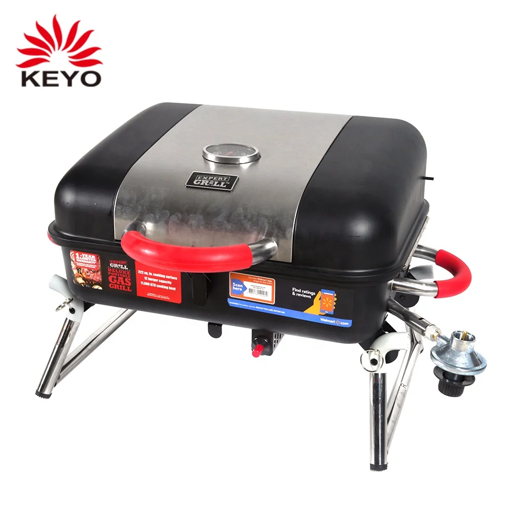 Portable Gas Grill with Folding Side Table - Keyo BBQ