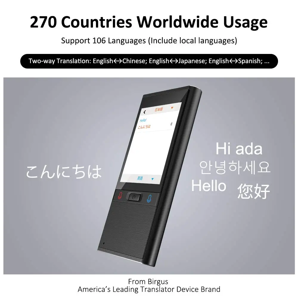 New Design Smart Artificial Intelligence Translator Wifi 106 Languages ...