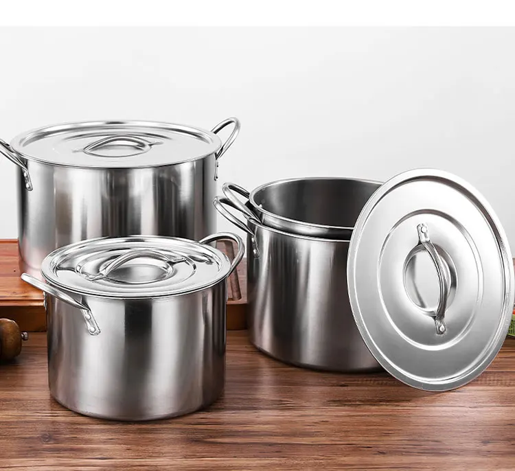 Wholesale Large Deep Stainless Steel Cooking Pots