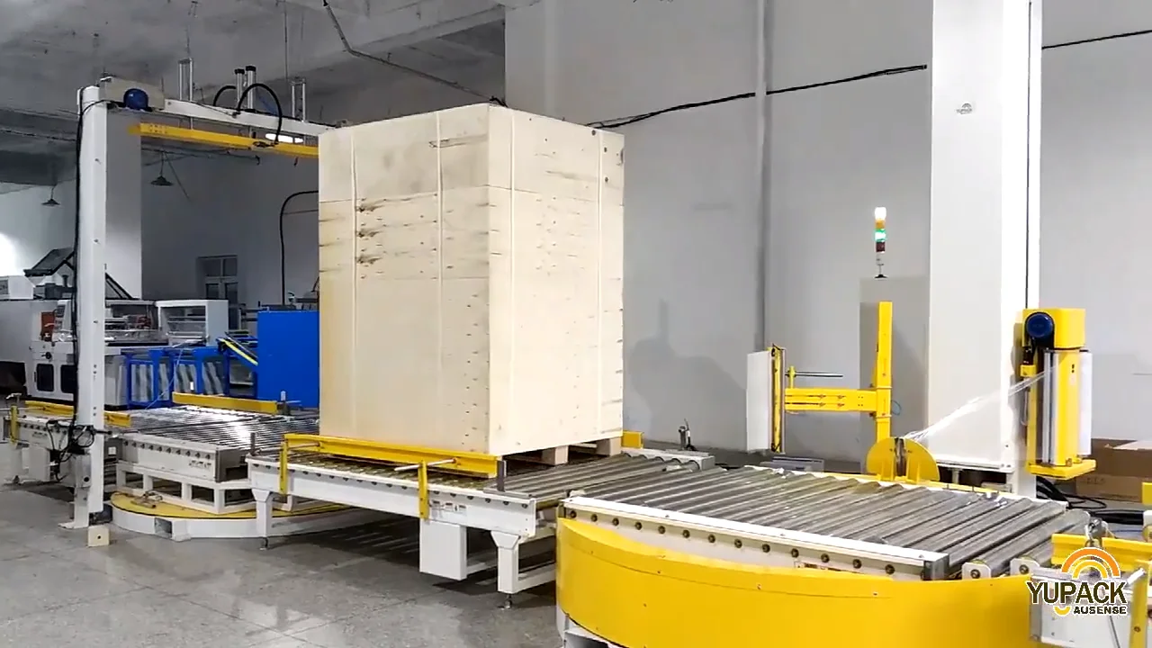 Mesin Pembungkus & Pengikat Palet Sepenuhnya Otomatis Bahan Kemasan ...