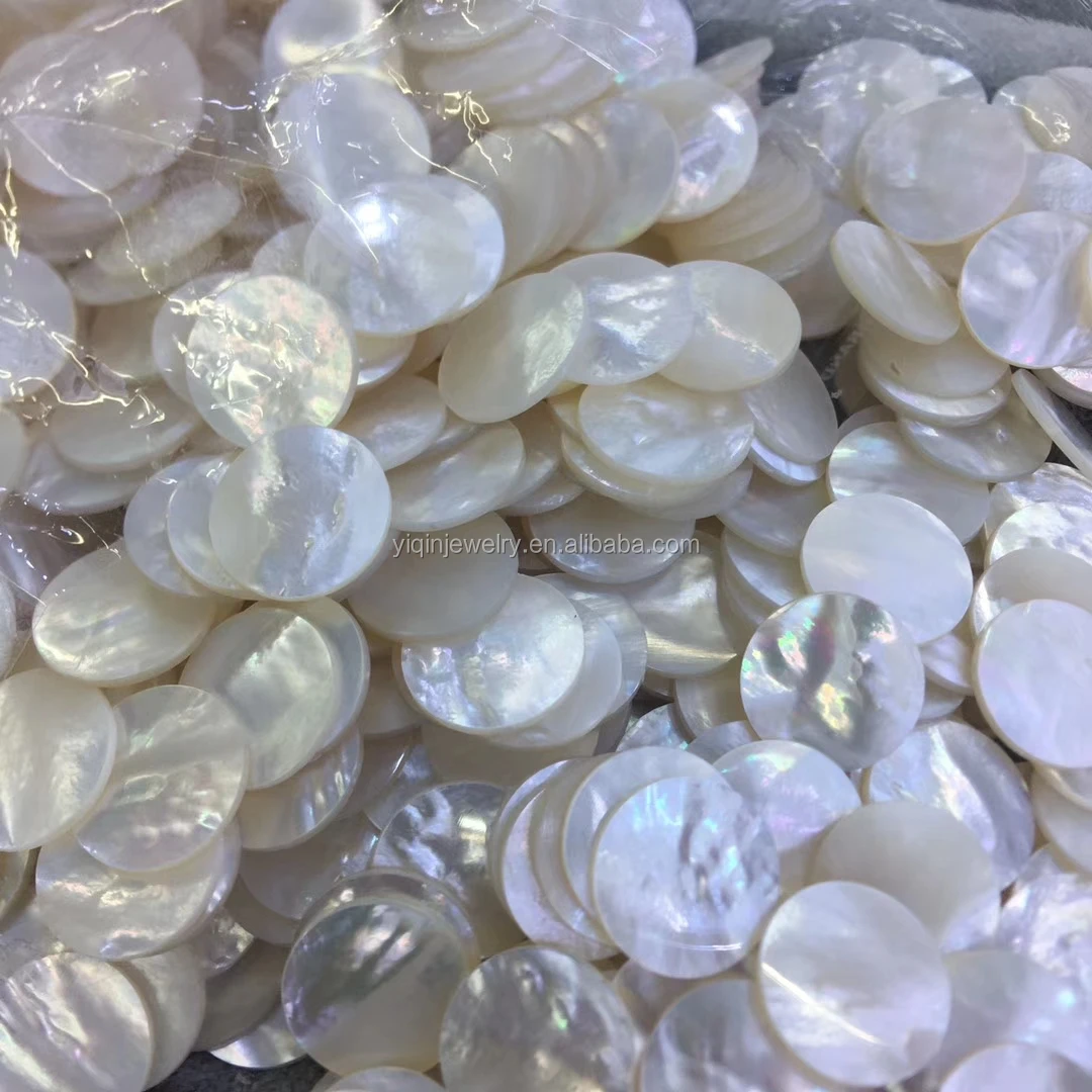 Wholesale White Round 20mm Flat Shells Mother of Pearl Discs