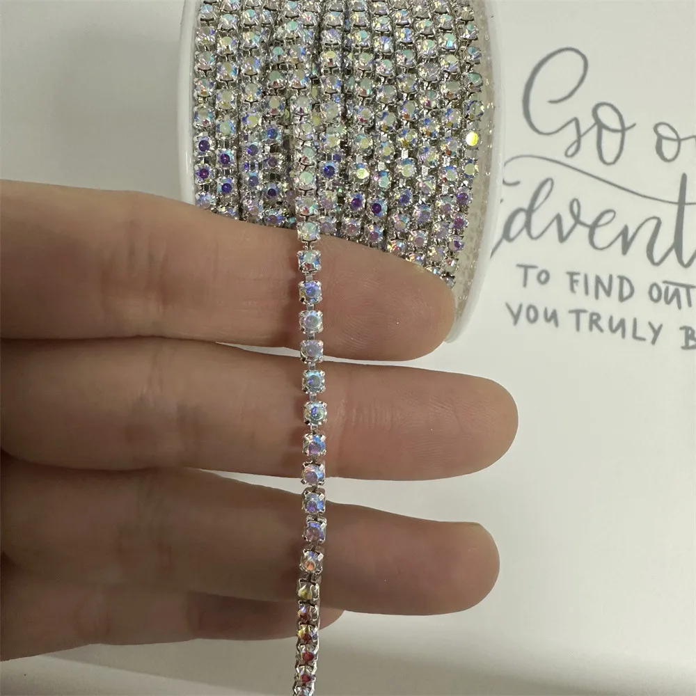 Wholesale Ss12 Multi Color Crystal Rhinestone Chains Cup Chains Roll