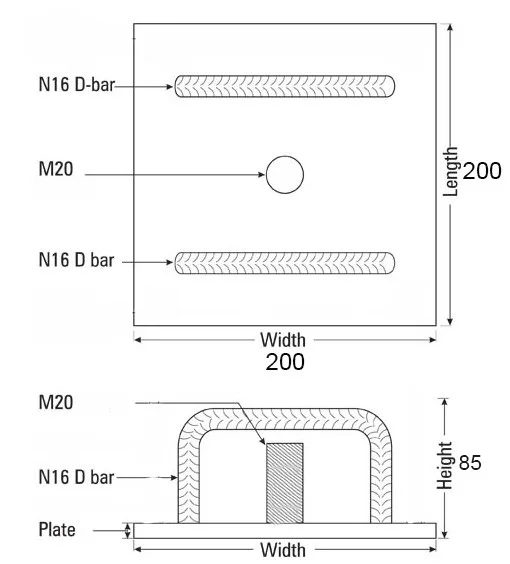 Precast Concrete 200*200mm Cast In Plate With M20 Ferrule - Buy Cast-in ...