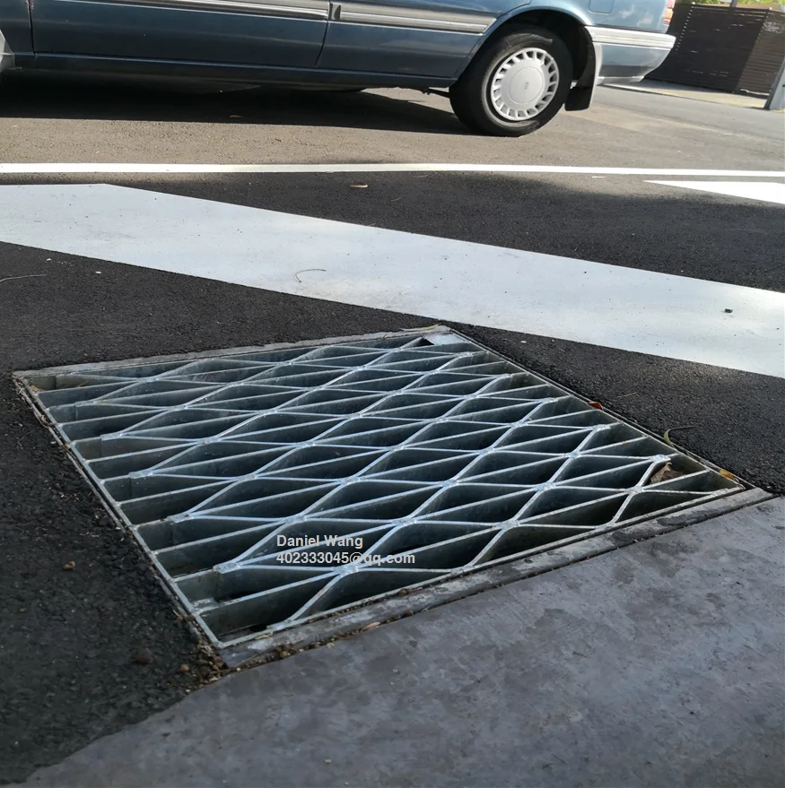 Outdoor Steel Floor Frame Lattice Trench Drain Cover Steel Grating ...
