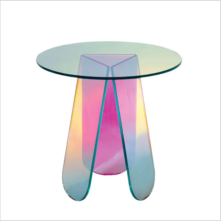 Transparent Acrylic Colorful Coffee Table Round Table Nordic Minimalist ...