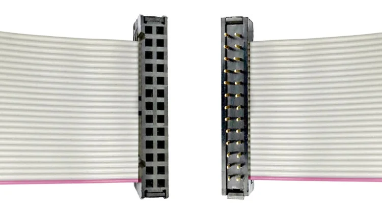 Idc Connector Cable 26p Gray Ribbon Flat Awg28 2.54mm Pitch Male To ...