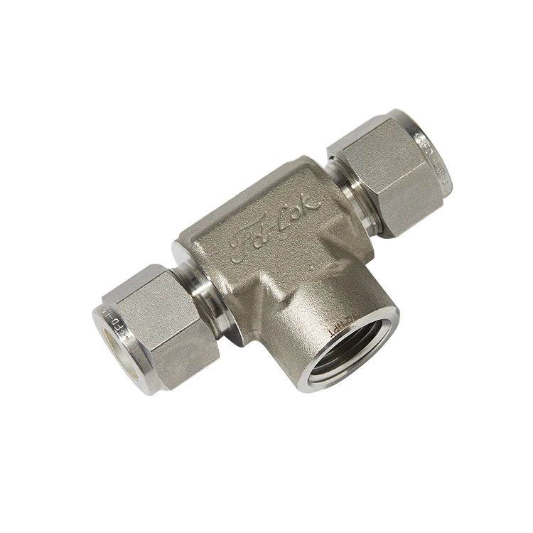Wenzhou Swagelok Type 1/2 NPT Female Branch Tee Stainless Steel Pipe Fittings for Metric Tubes ...