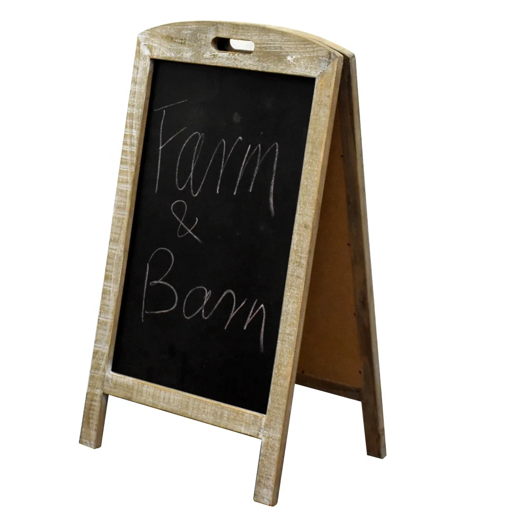 Luckywind Vintage Wooden Chalkboard - Free Standing & Foldable