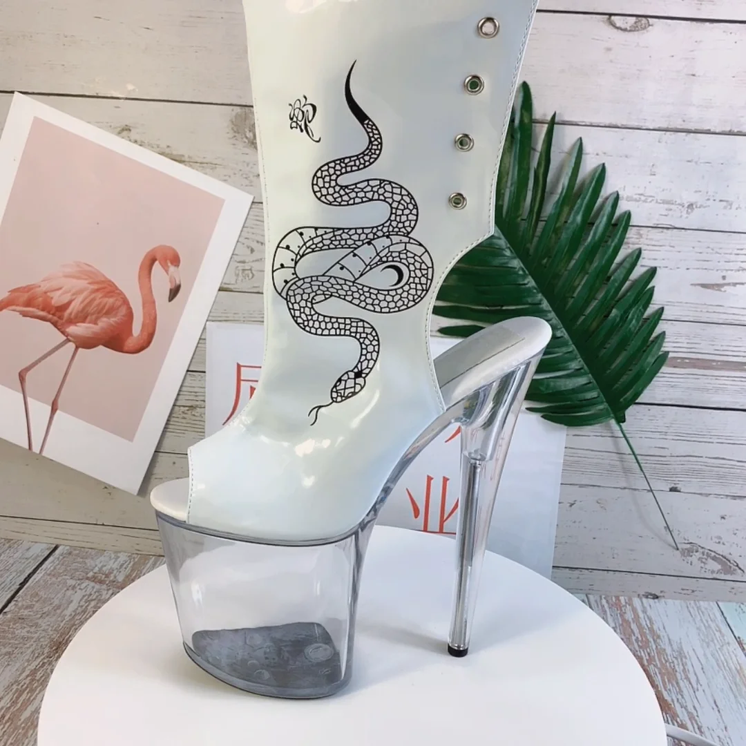 8 Inch-20cm Sexy Stripper Thigh High Boot Marbled Women's Lace Up ...