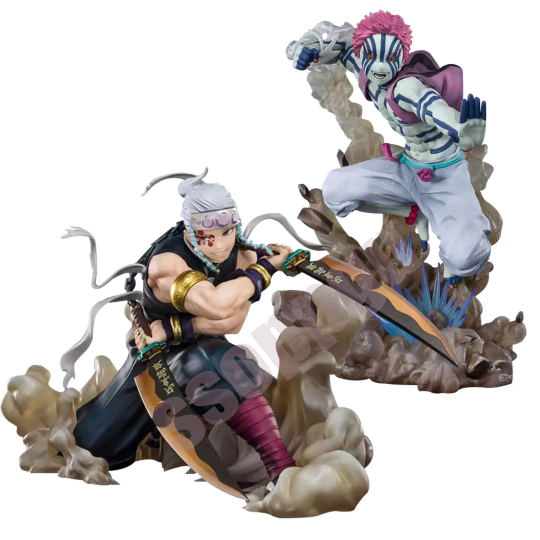 Anime Demon Slayer Uzui Tengen & Akaza Hakuji Action Figures - PVC Toys ...