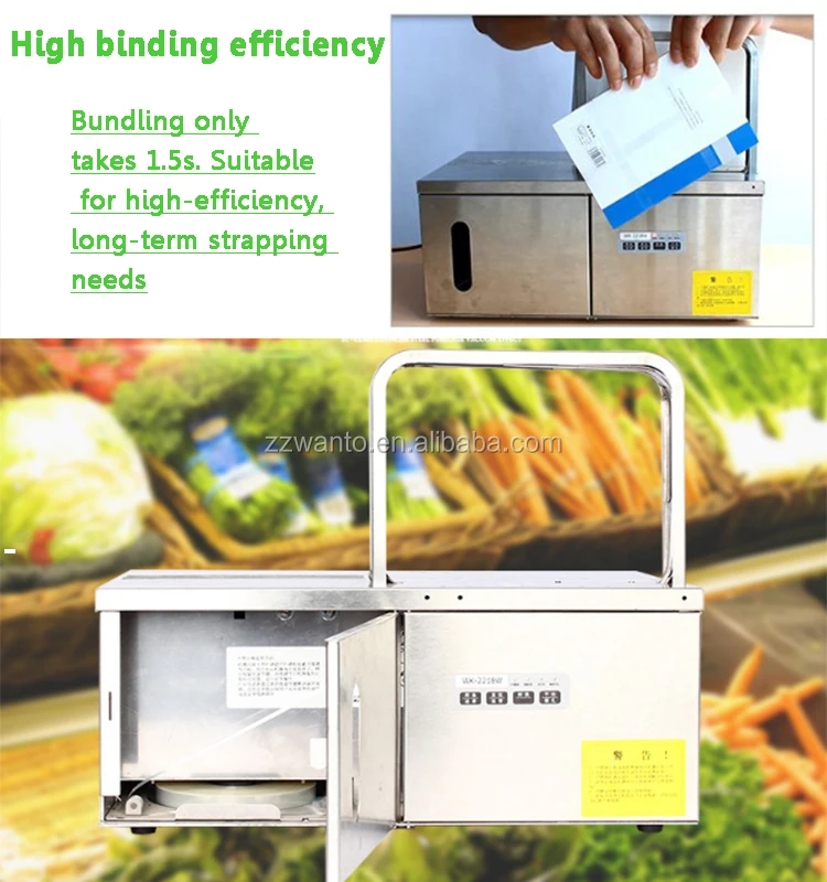 Tabletop Vegetables Strapping Machine Heat Sealing Tape Banding Machine ...