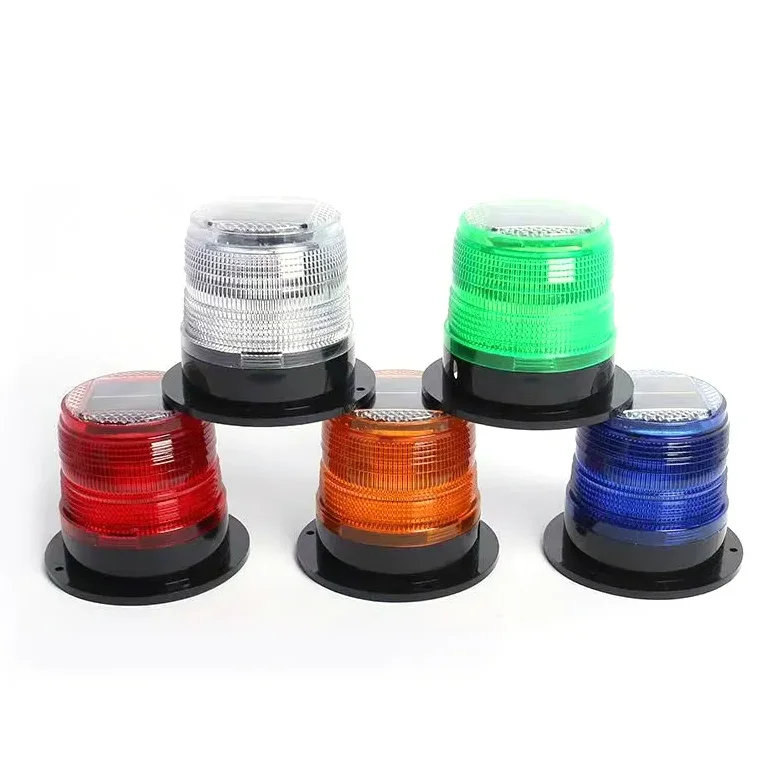 Solar Traffic Flashing Warning Light Strobe Beacon Lamp Red Yellow ...