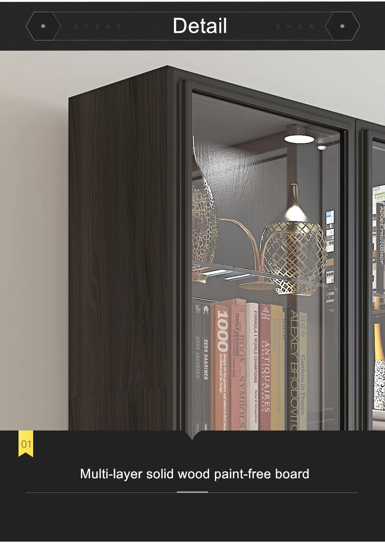 Modern And Simple Solid Wood Corner Full Wall Bookcase Landing Nordic ...